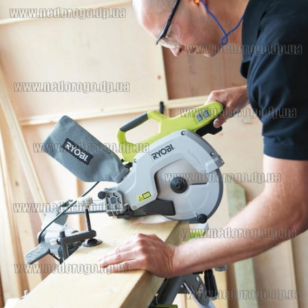 Пила торцевая Ryobi EMS 216L (Ø 216мм, лазер, подсветка, профи ...