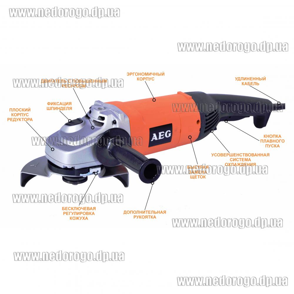 Профессиональная УШМ AEG WS21-180E (4935411788), МШУ, фортуна, болгарка ...