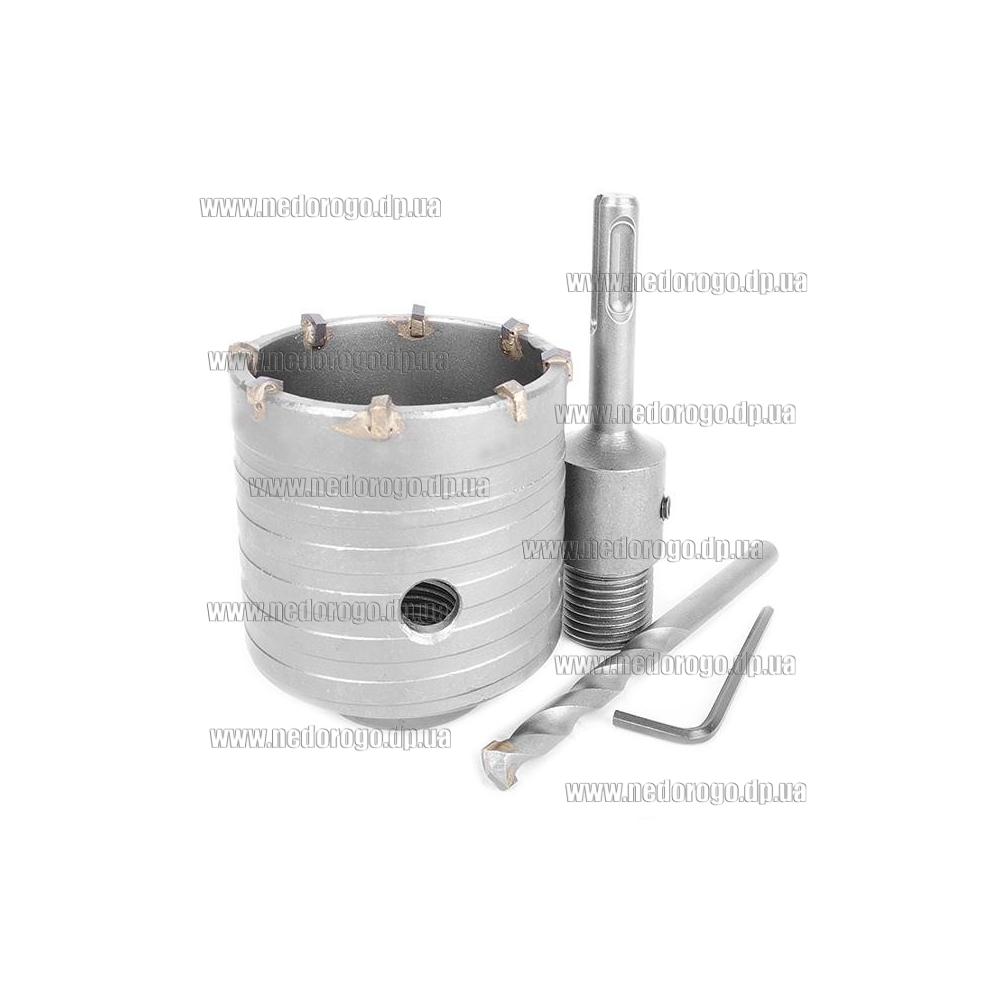 Комплект: Свердло корончасте по бетону 65мм + Перехідник SDS Plus 100мм INTERTOOL SD-7065 ...